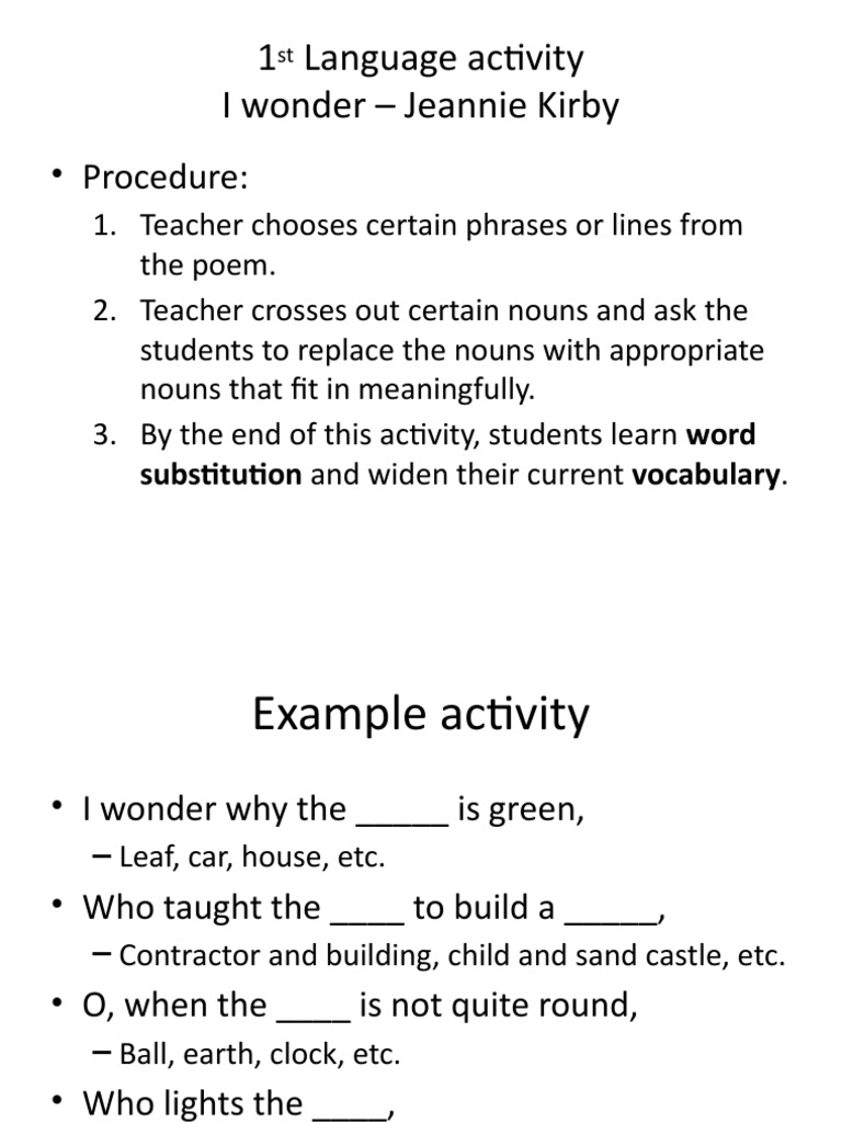 Grammar Activities with "I Wonder" | PDF