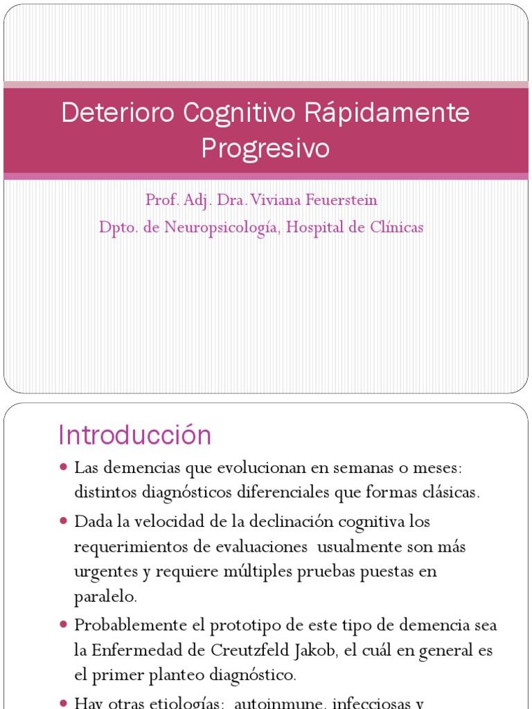 Deterioro Cognitivo Rápidamente Progresivo | PDF | Cerebro ...