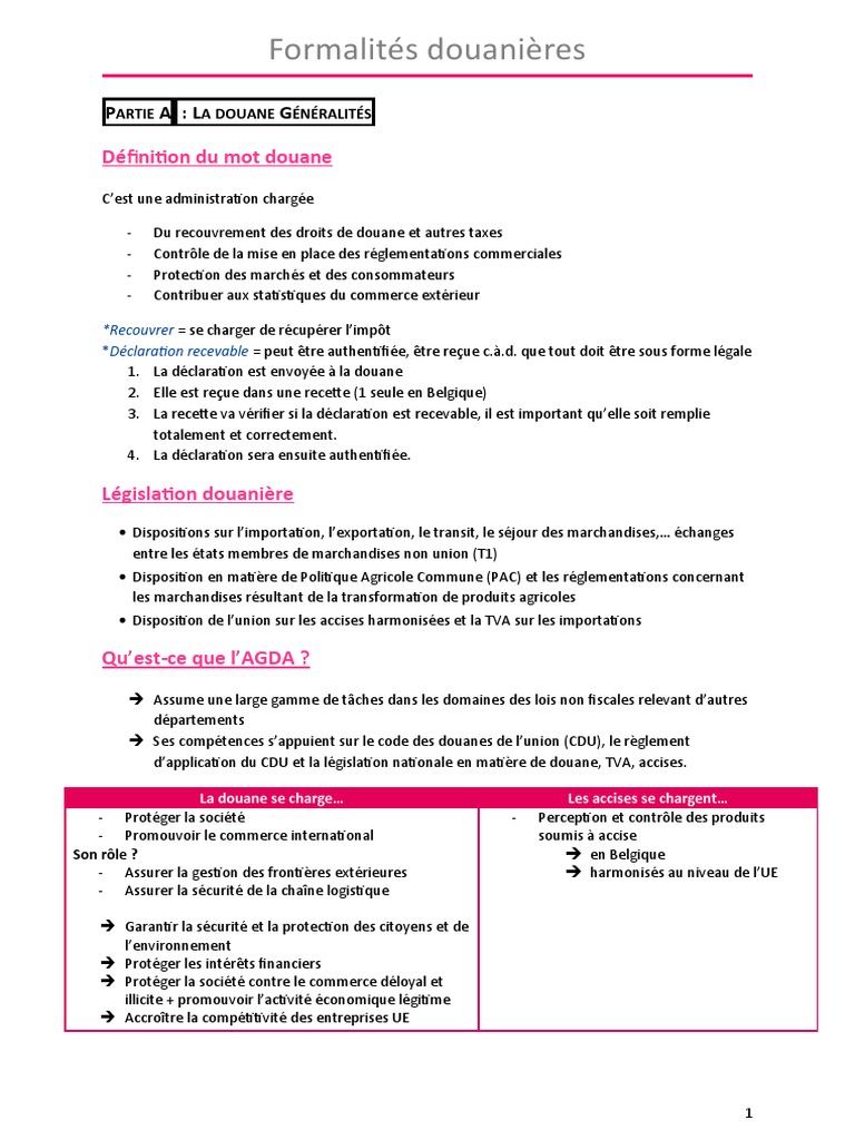 DOUANE Synthese | PDF | Droit d'accise | Imposition