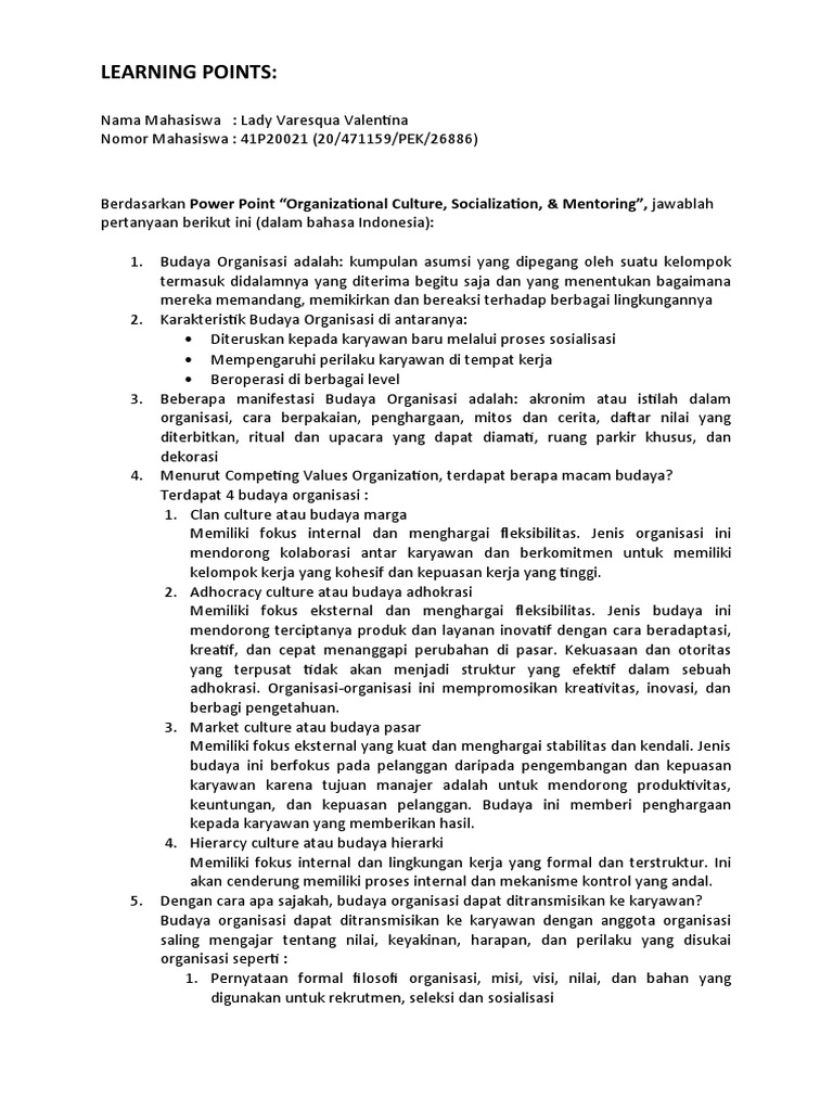 41P20021 Lady Varesqua Valentina - LEARNING POINTS LOB (Pertemuan Ke-3) | PDF