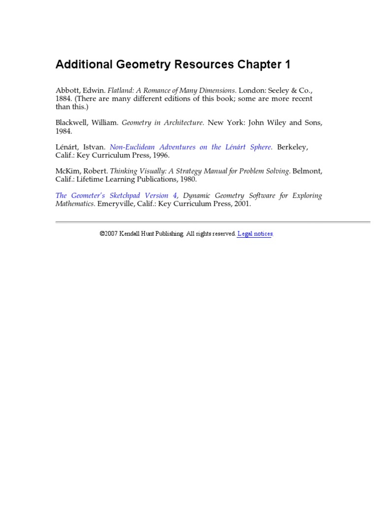 Additional Geometry Resources Chapter 1: - Berkeley | PDF | Teaching ...