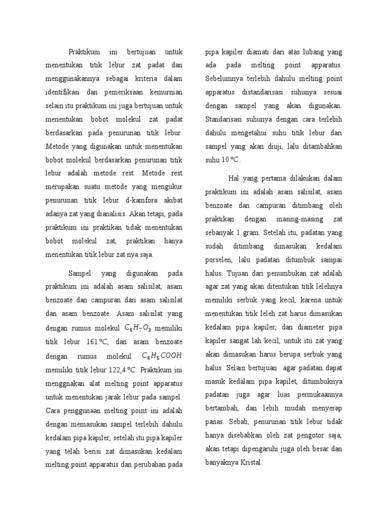 Pembahasan Titik Lebur | PDF