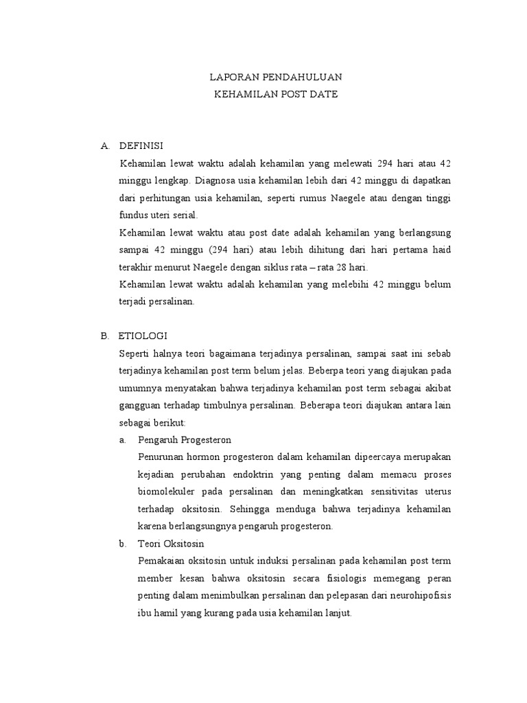 LP Kehamilan Post Date | PDF LP Kehamilan Post Date | PDF