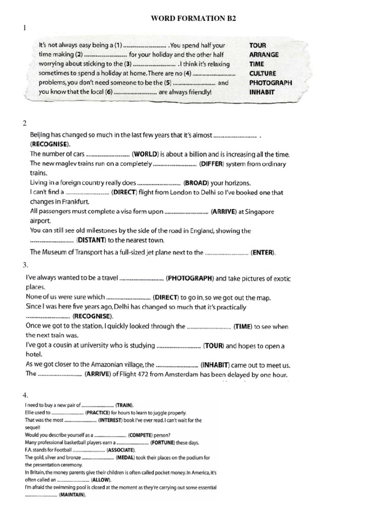 Word Formation B2 | PDF