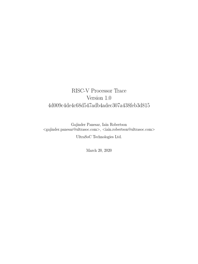 Riscv Trace Spec | PDF | Cpu Cache | Computer Program Riscv Trace Spec | PDF | Cpu Cache | Computer Program