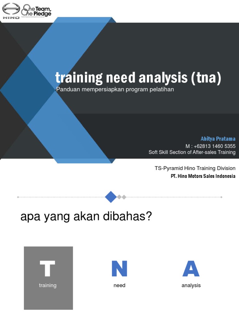 Session Second - Training Need Analysis | PDF