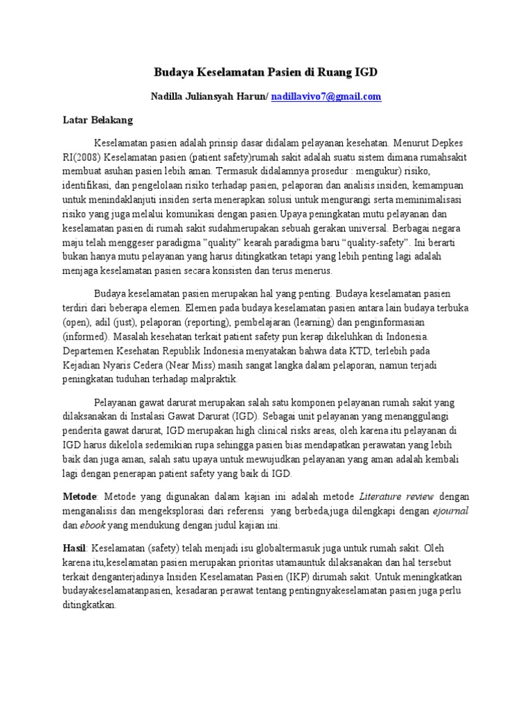 Nadilla Juliansyah Harun (191101018) TUGAS K3RS | PDF | Pengembangan Diri | Kesehatan Holistik