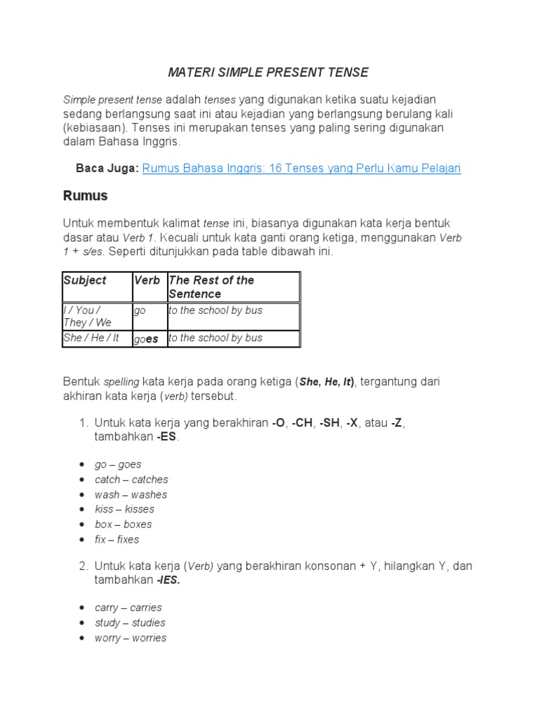 Materi Simple Present Tense | PDF