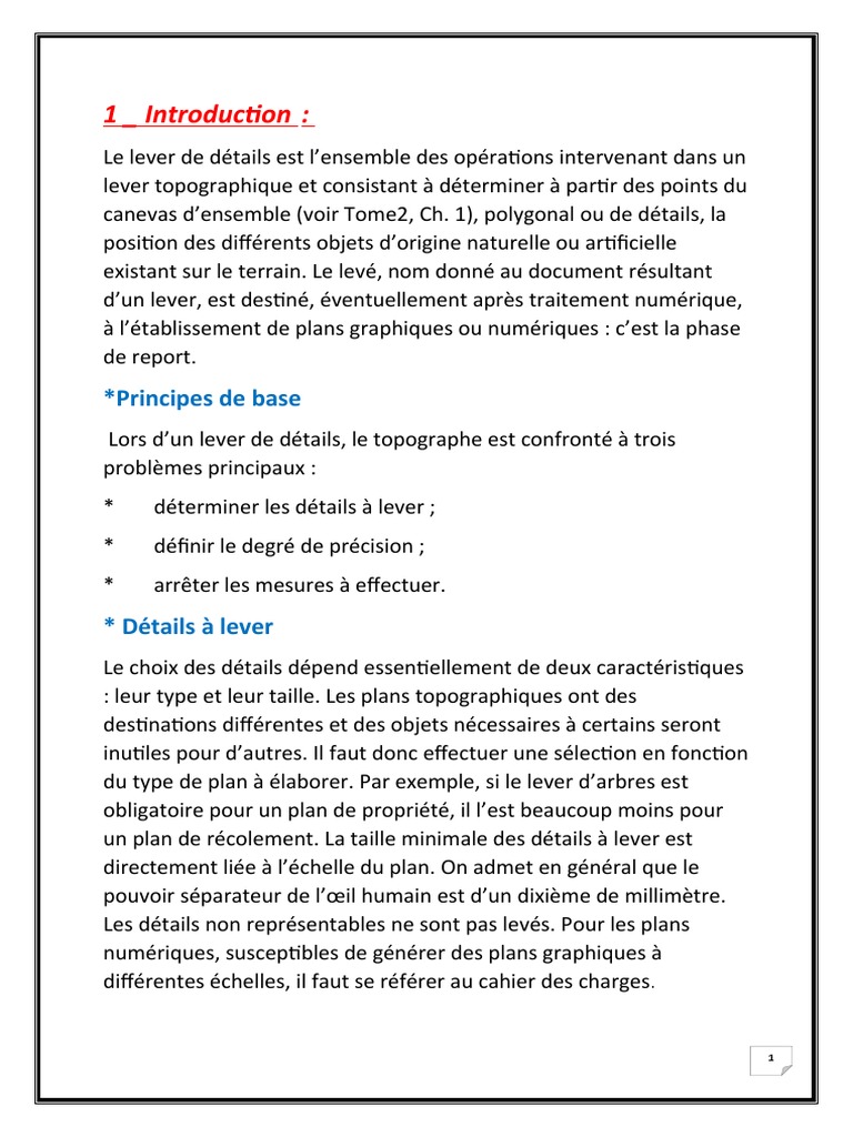 Lever topographique et précision des détails | PDF | Topographie | Angle