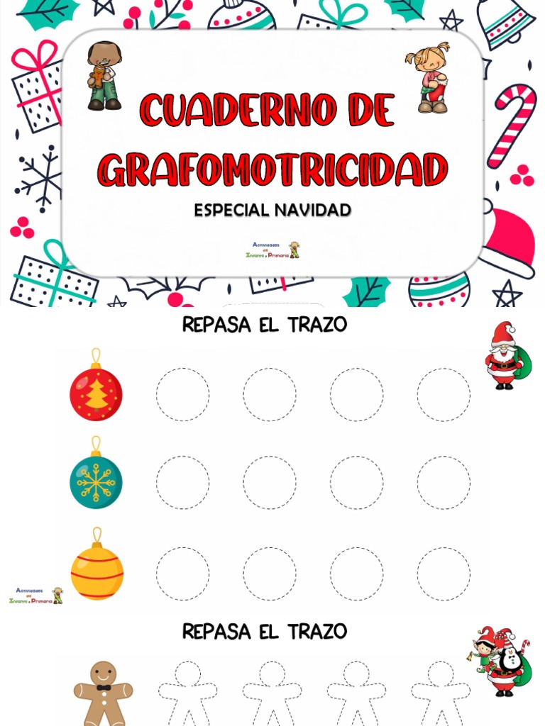 Cuaderno Grafomotricidad Navidad 1 | PDF