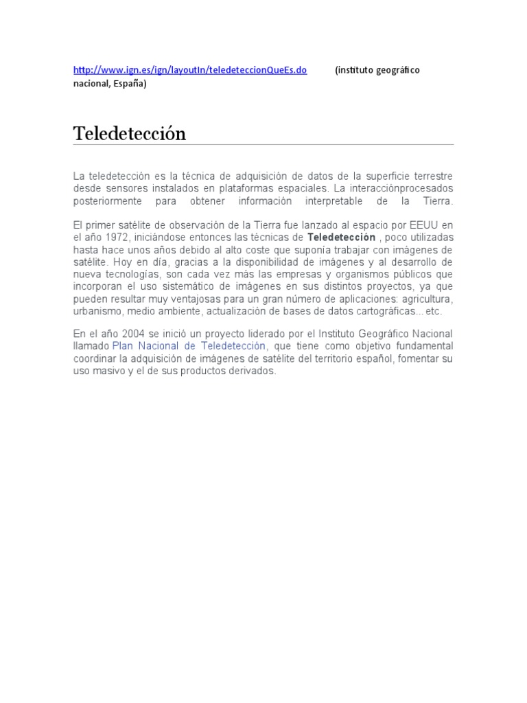 Teledetección | PDF | Sensores remotos | Espectro electromagnético