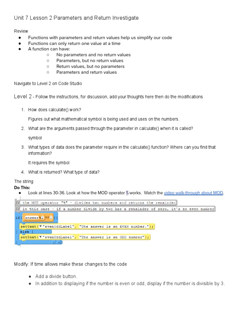CSP U7l02 Activity Guide | PDF | Parameter (Computer Programming ...