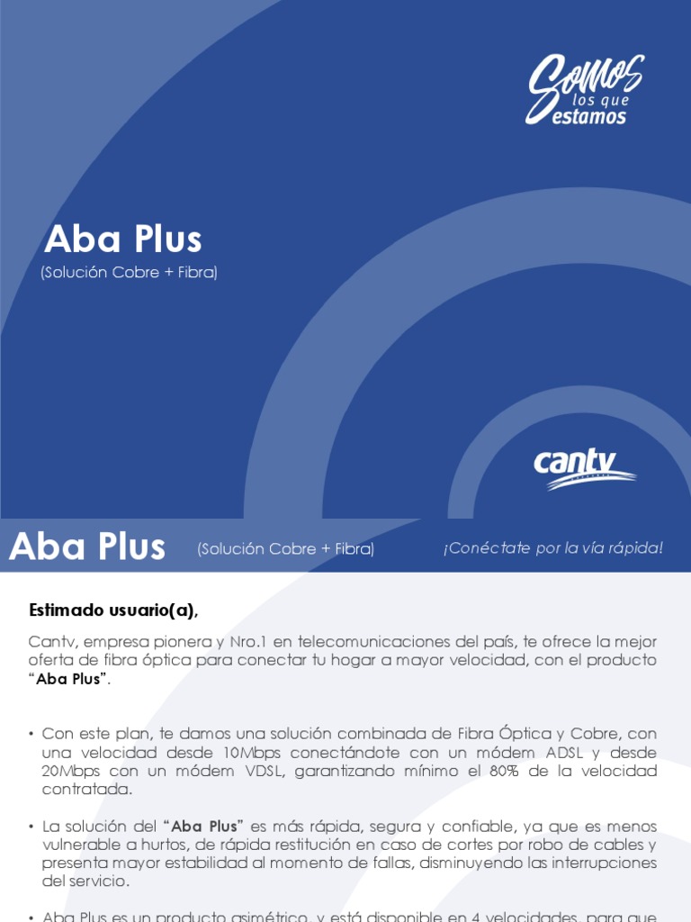 Aba Plus: Internet Rápido y Confiable | PDF | Wifi | Módem