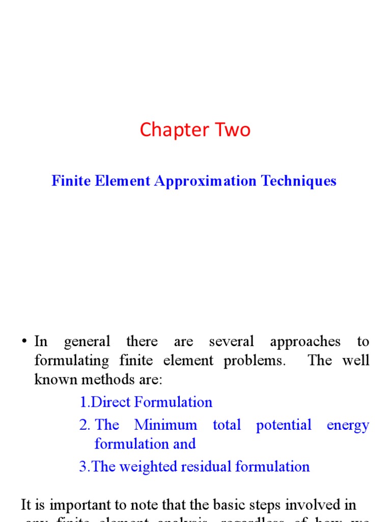 Chapter Two: Finite Element Approximation Techniques | PDF | Finite ...