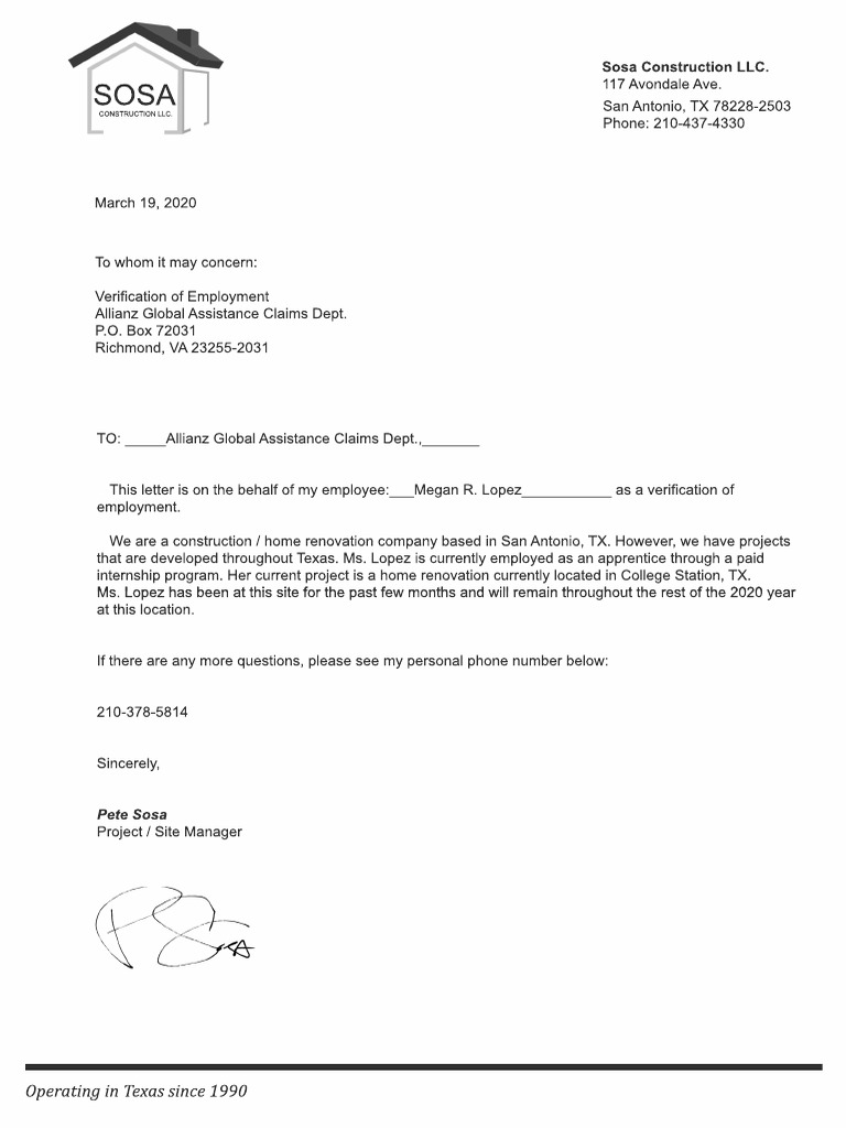 Fake Company Letter | PDF