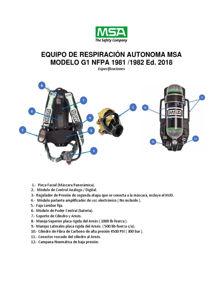 Scba g1 Nfpa Edición. 2018 Basico | PDF | Diodo emisor de luz | Electrónica