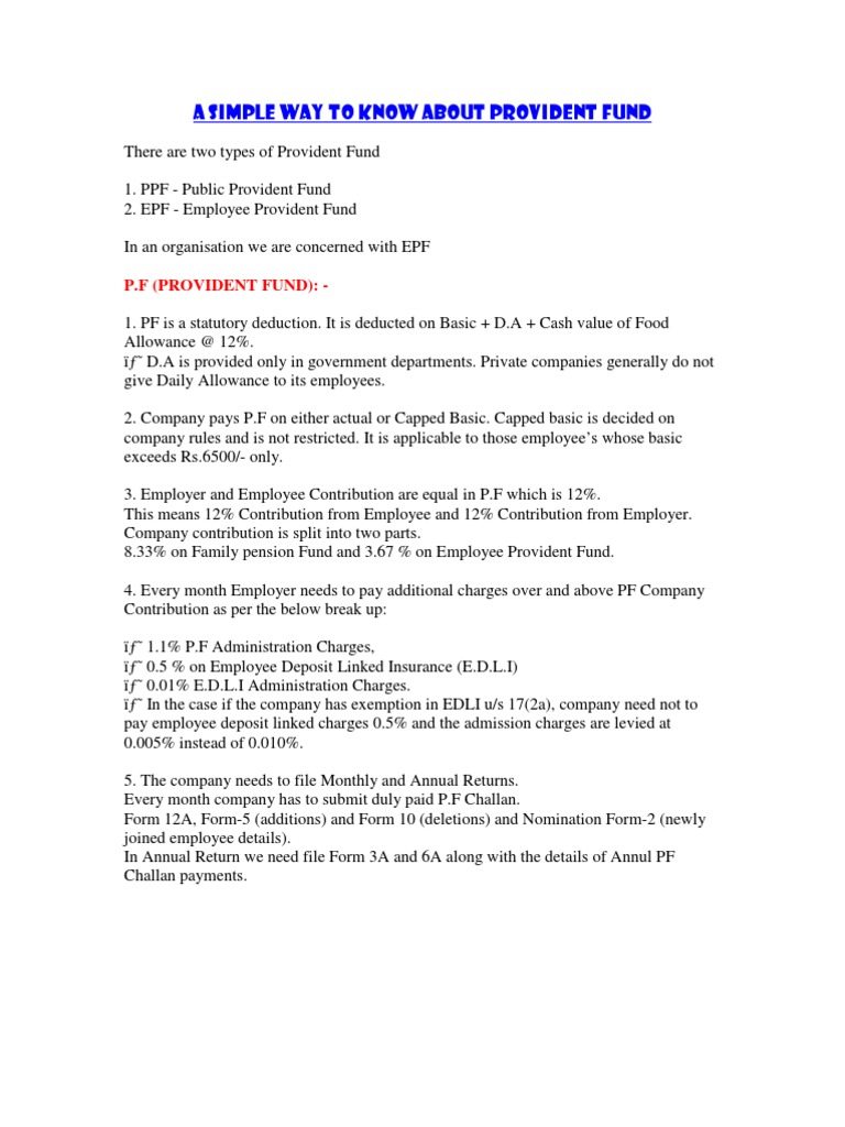 A Simple Way To Know PF | PDF
