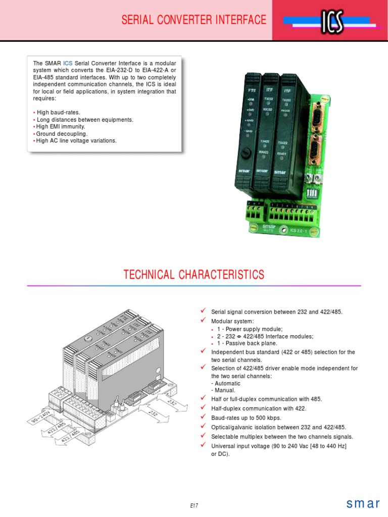 SMAR ICS Serial Converter Guide | PDF | Electronics | Telecommunications