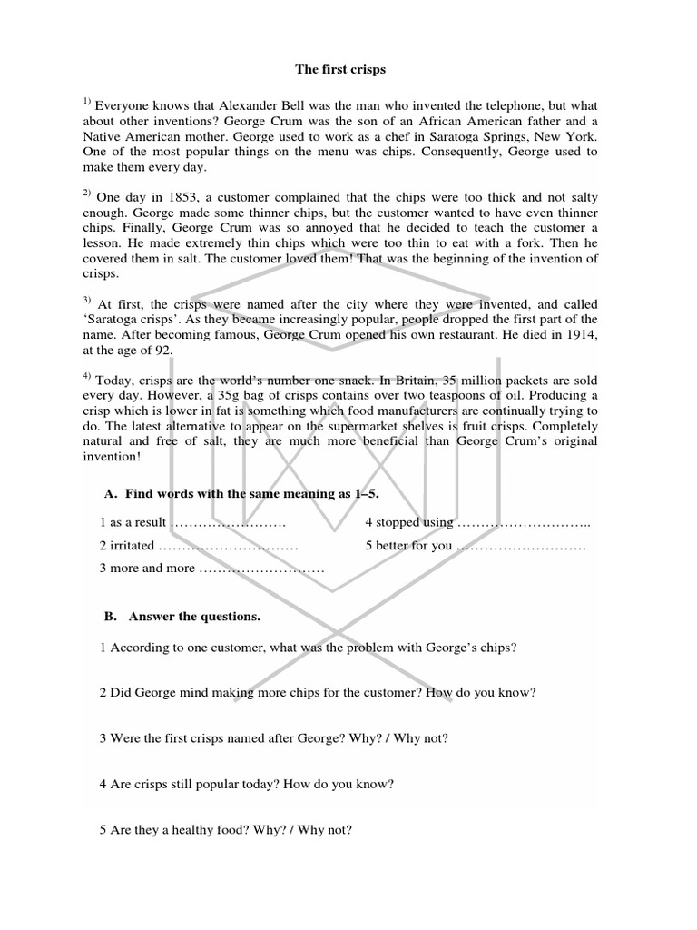 The First Crisps | PDF | Potato Chip | Foods