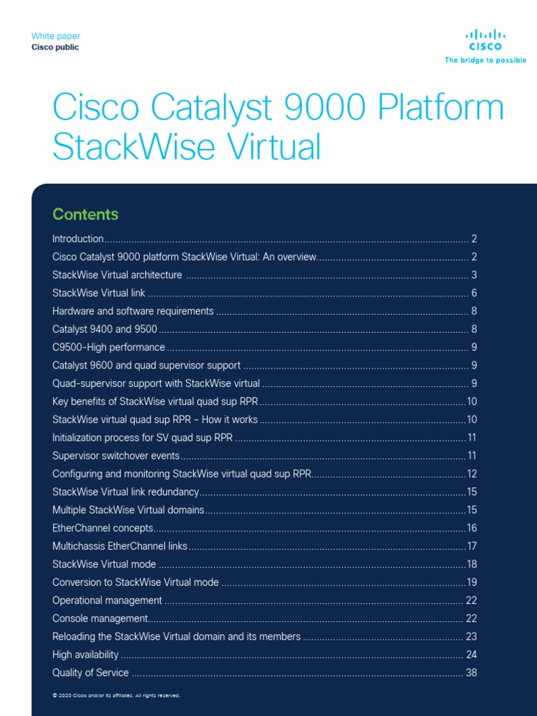 Cisco Catalyst 9000 Platform Stackwise Virtual: White Paper | PDF | Network Switch | Computer ...
