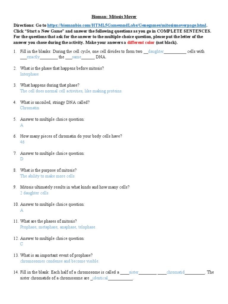 Bioman Mitosis - Completed | PDF