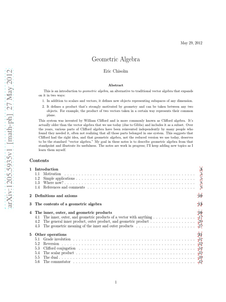 Introduction to Geometric Algebra | PDF | Vector Space | Abstract Algebra