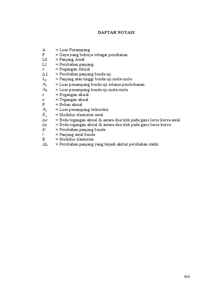 Daftar Notasi | PDF