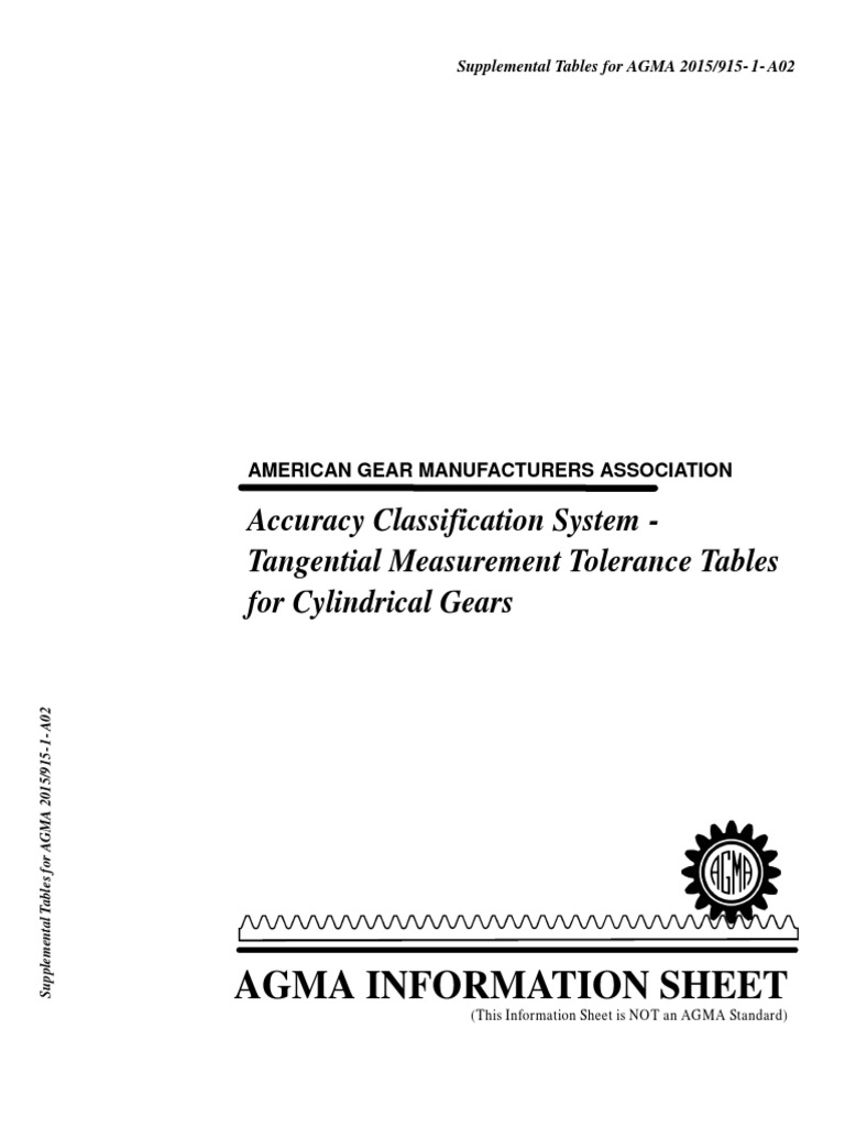 AGMA 2015 915-1-A02 Accuracy Classification System - Tangential ...