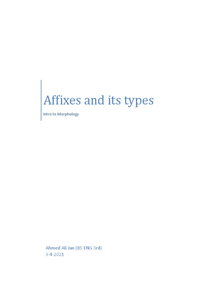 Affixes and Its Types | PDF | Language Families | Linguistics