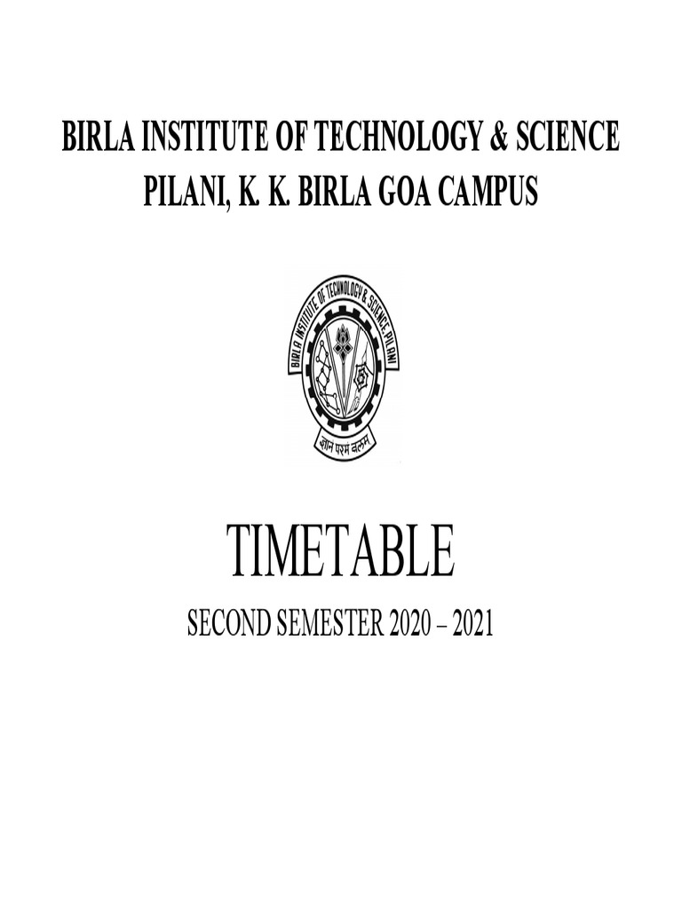 Time Table Second Semester 2020-21-16 Jan 21 | PDF | Academic Term ...