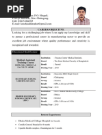 MBBS Doctor CV Format and Sample | PDF | Medical School | Health Care