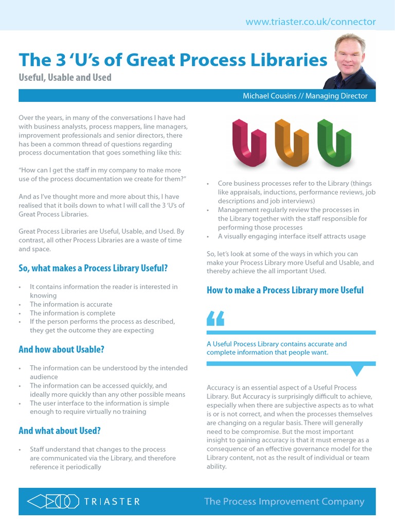 The 3 U's of Great Process Libraries | PDF | Libraries | User Interface