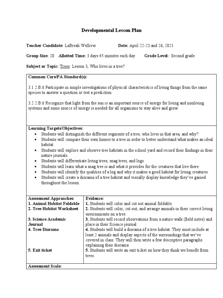 Developmental Lesson Plan 3 | PDF | Fungus | Habitat Developmental Lesson Plan 3 | PDF | Fungus | Habitat