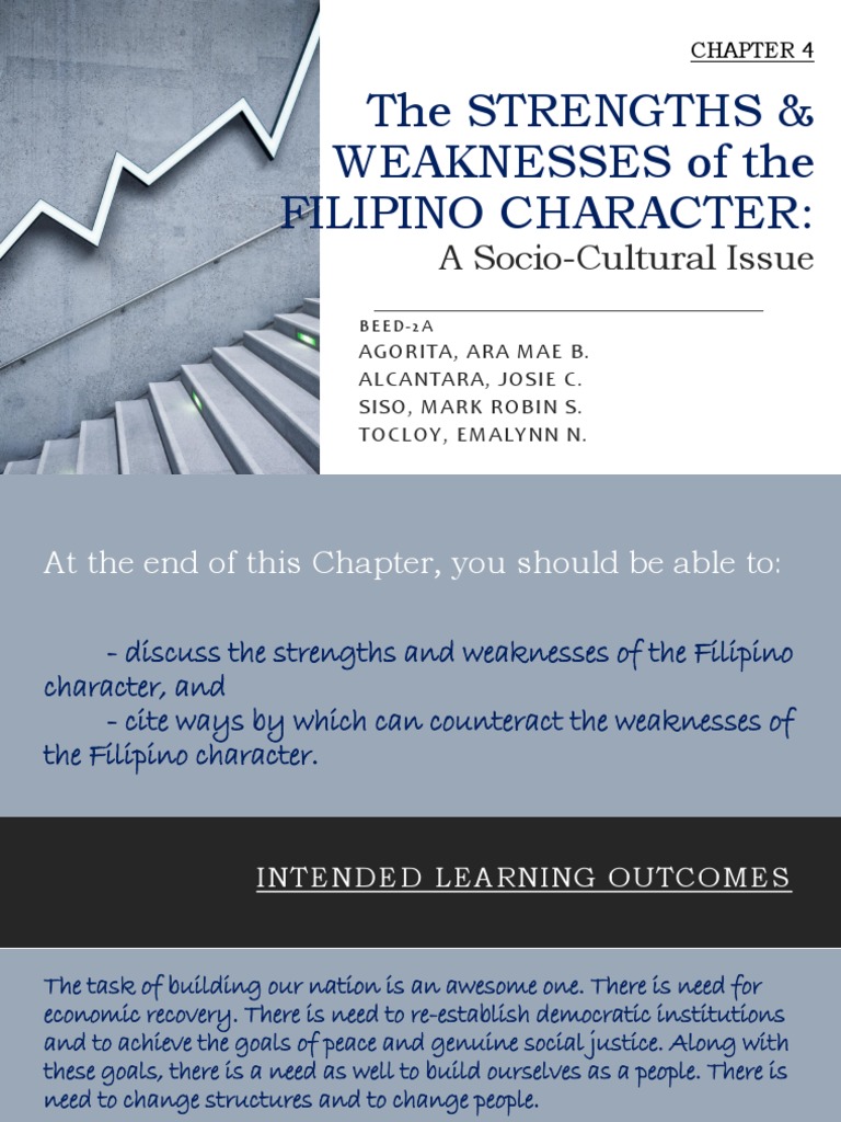 The Strengths & Weaknesses of The Filipino Character:: A Socio-Cultural ...