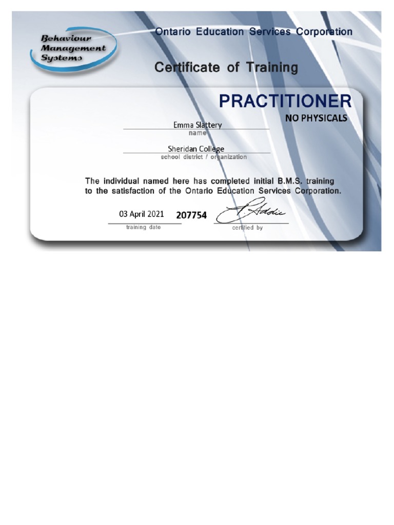 Bms Certificate | PDF