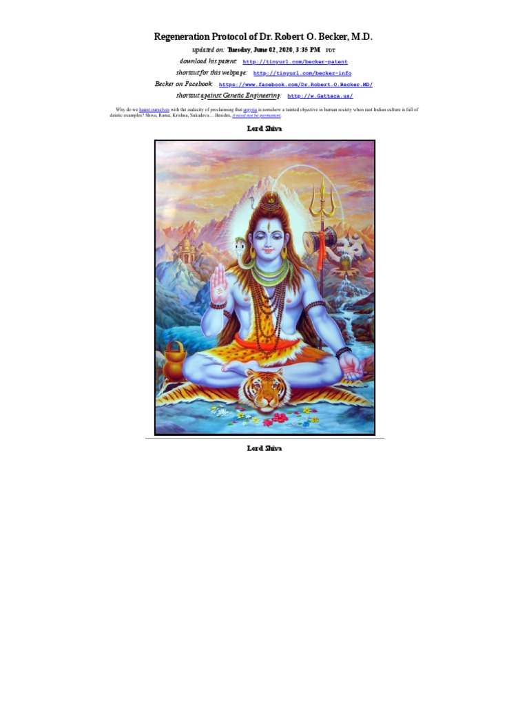 Regeneration Protocol of Dr. Robert O. Becker, M.D. | PDF ...