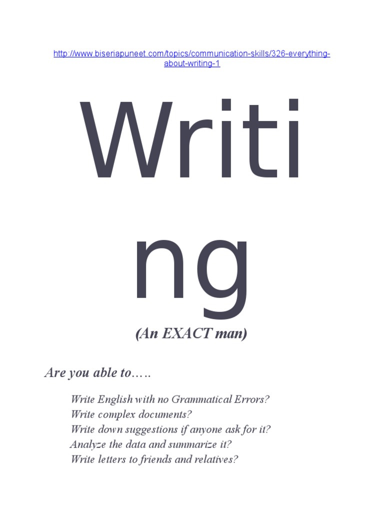 Everything About Writing | PDF | Plain Language | Linguistics