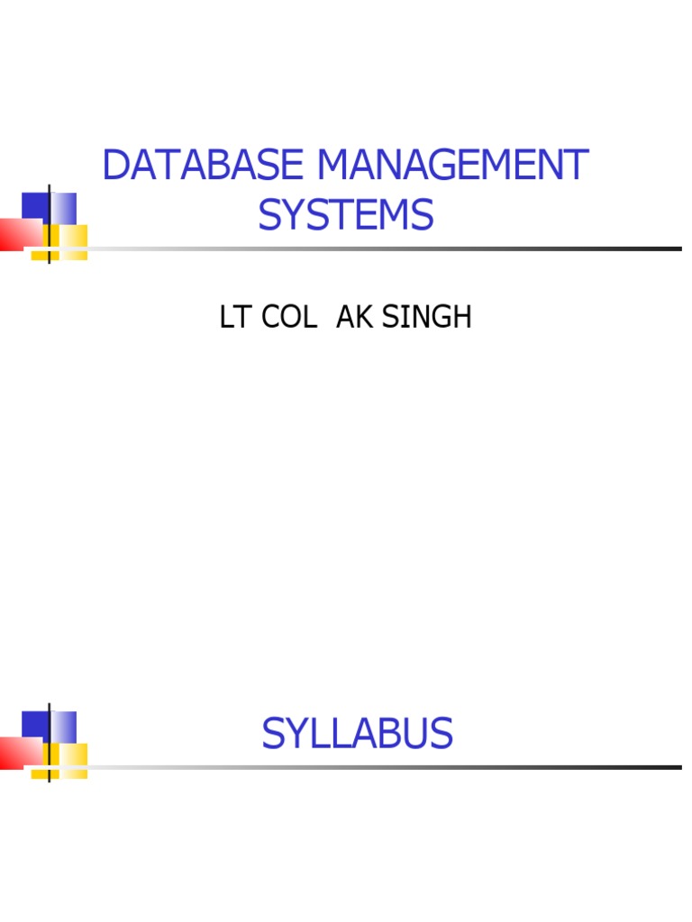 Detailed Database Management Systems Syllabus with Focus on Oracle | PDF | Relational Database ...