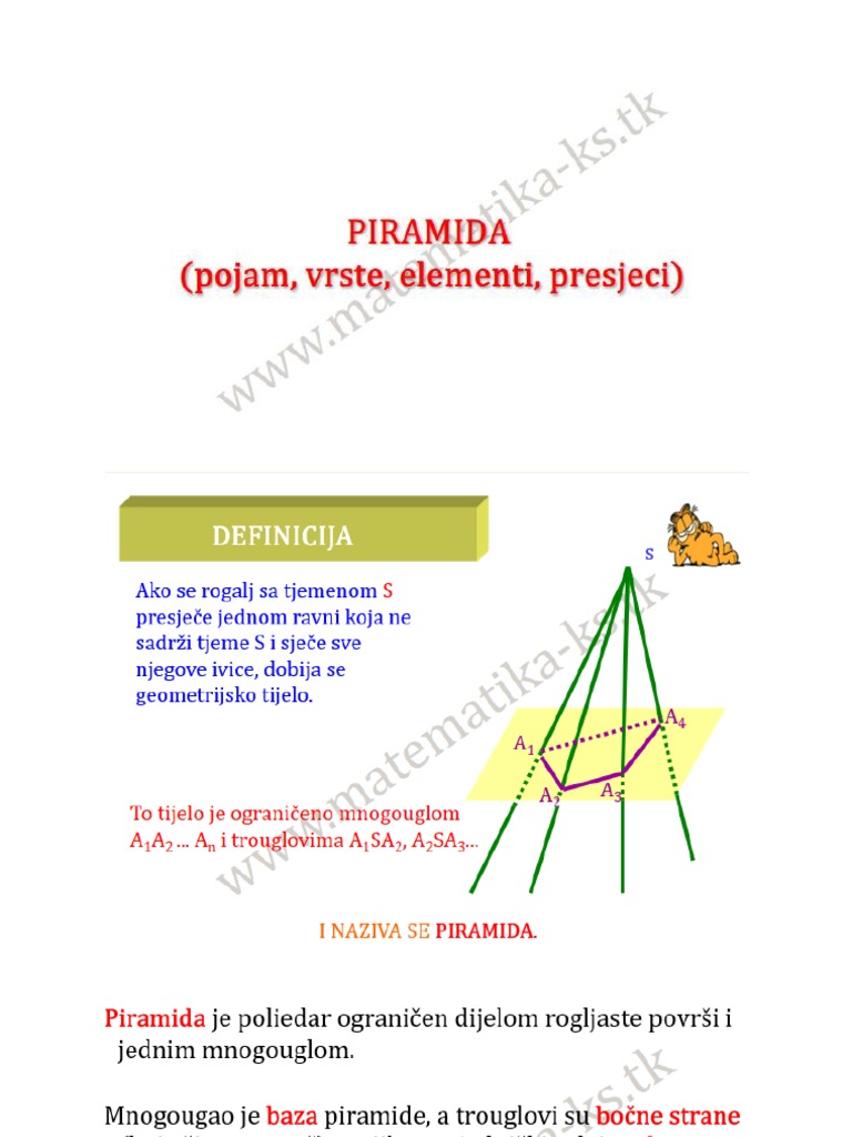 Piramida - Pojam, Vrste, Elementi, Presjeci | PDF