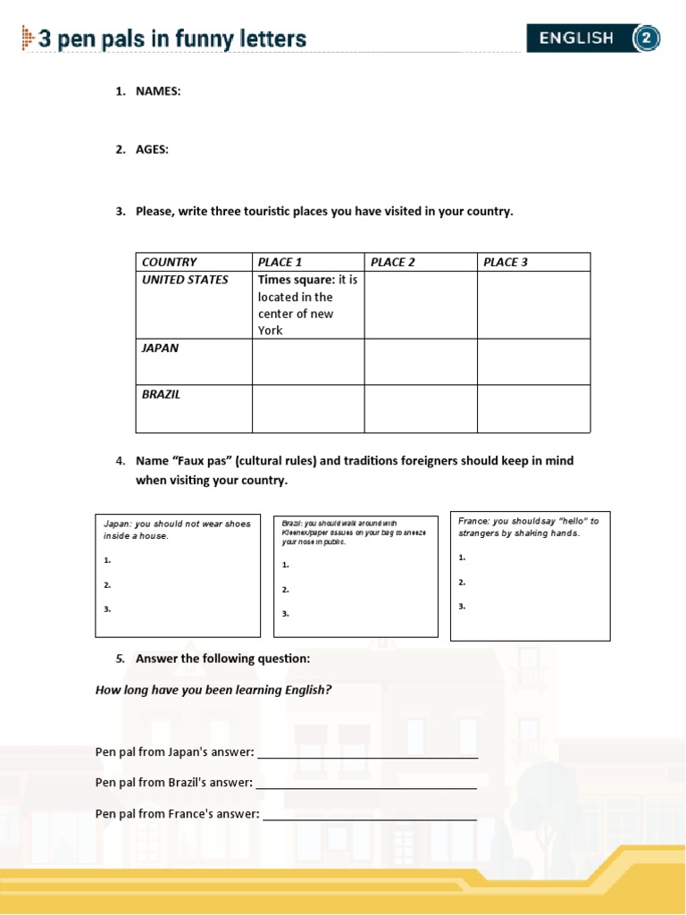Pen Pal Application Form | PDF