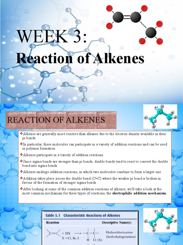 Common Types Of Reactions Of Alkenes
