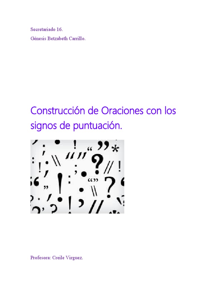 Oraciones Con Los Signos de Puntuacion | PDF