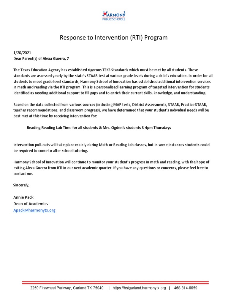 Response To Intervention (RTI) Program: Reading Reading Lab Time For ...