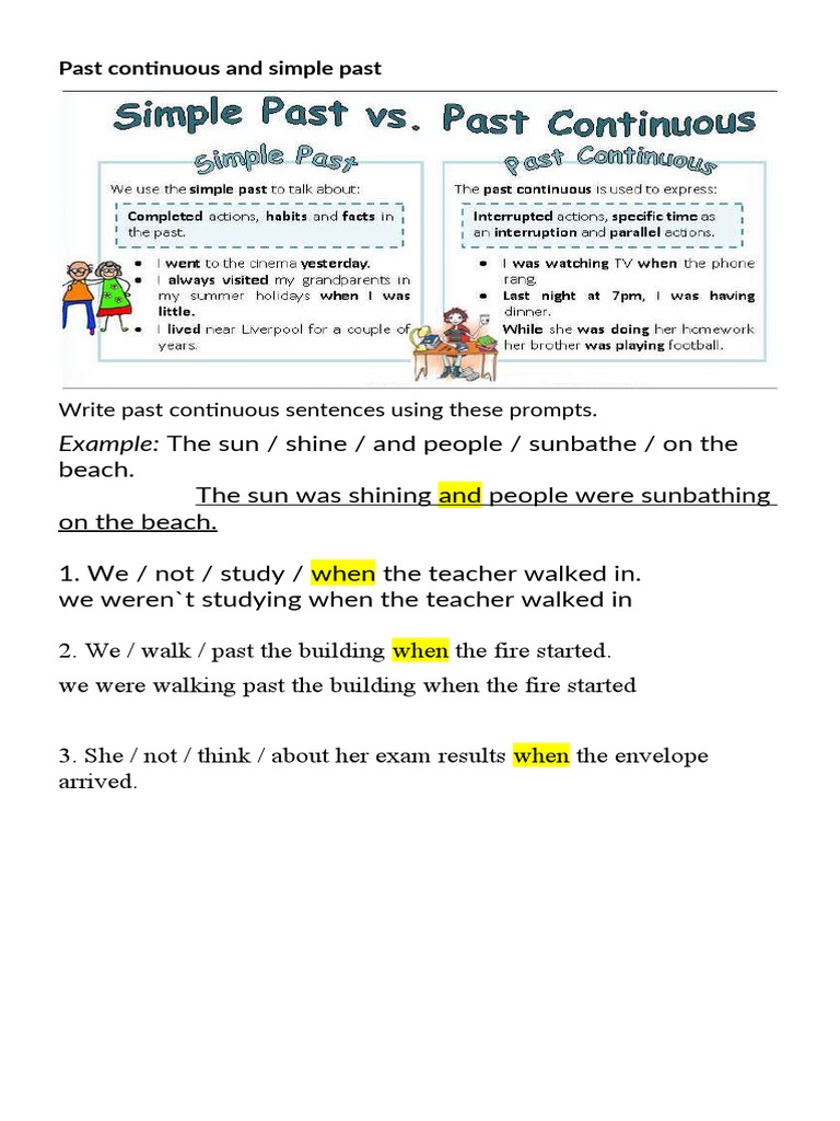Past Continuous and Simple Past | PDF