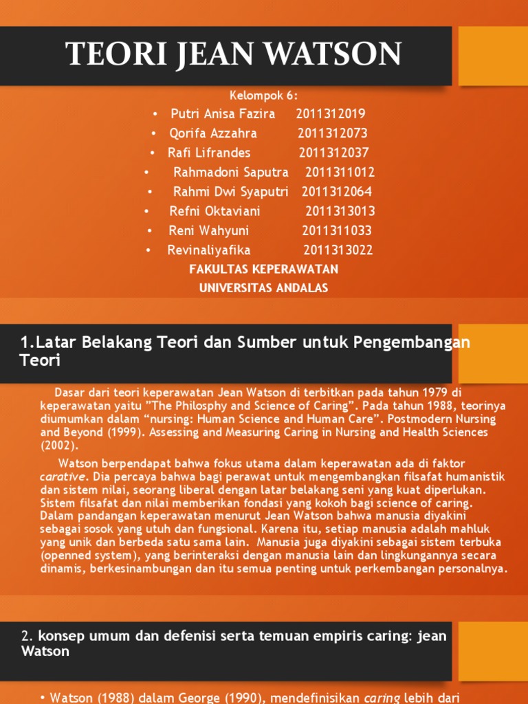 Teori Jean Watson | PDF