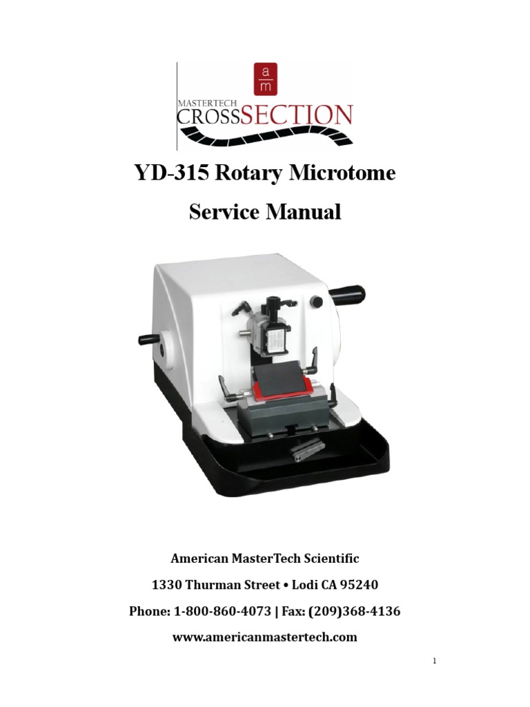 YD-315 Rotary Microtome Service Manual | PDF | Knife | Equipment