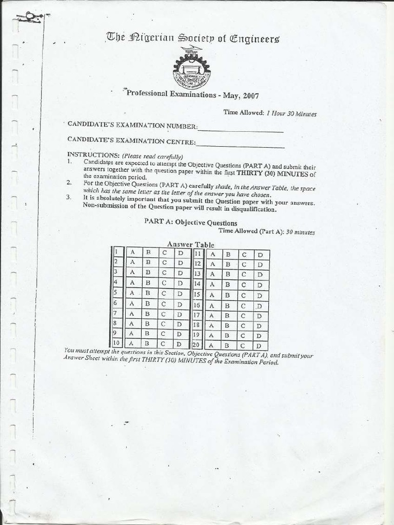 NSE Past Questions - Compressed | PDF