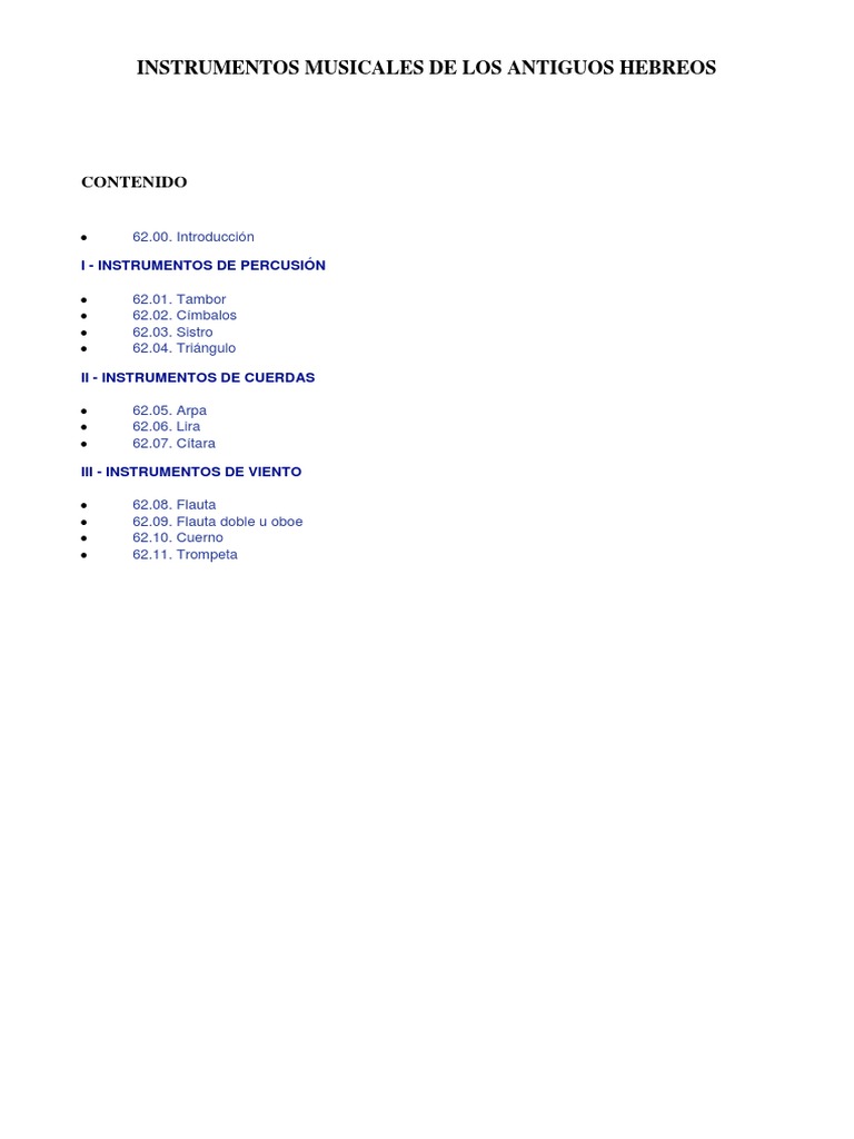 Instrumentos Hebreos Antiguos | PDF | Salmos | Trompeta