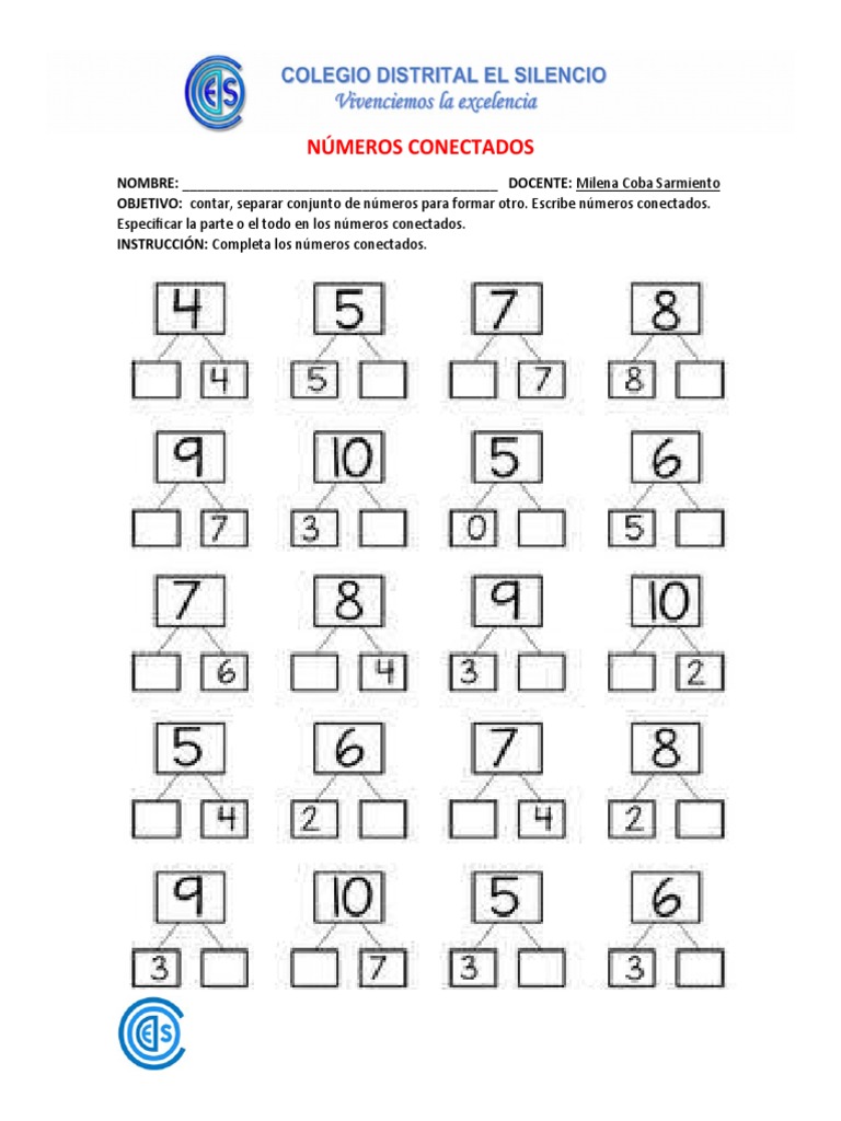 Actividades de Números Conectados 1° Básico | PDF | Crecimiento ...
