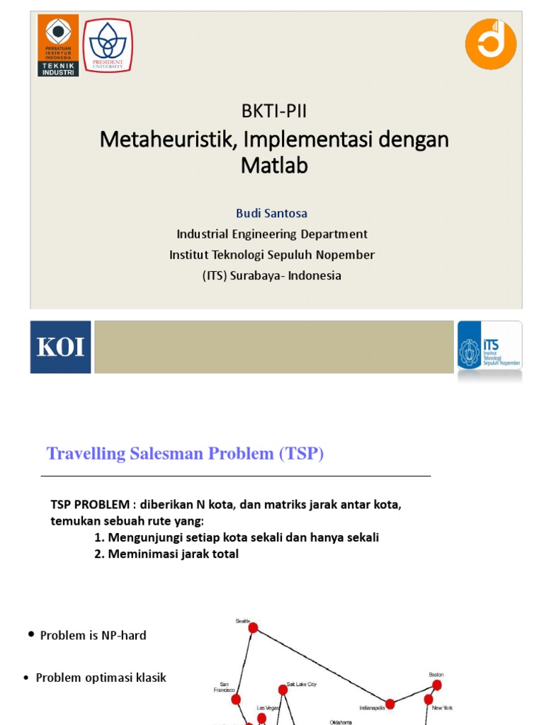 Metaheuristik untuk TSP dan VRP dengan MATLAB | PDF
